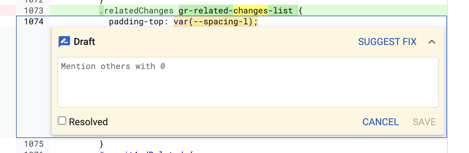 Gerrit Code Review - User suggested edits (Experiment)